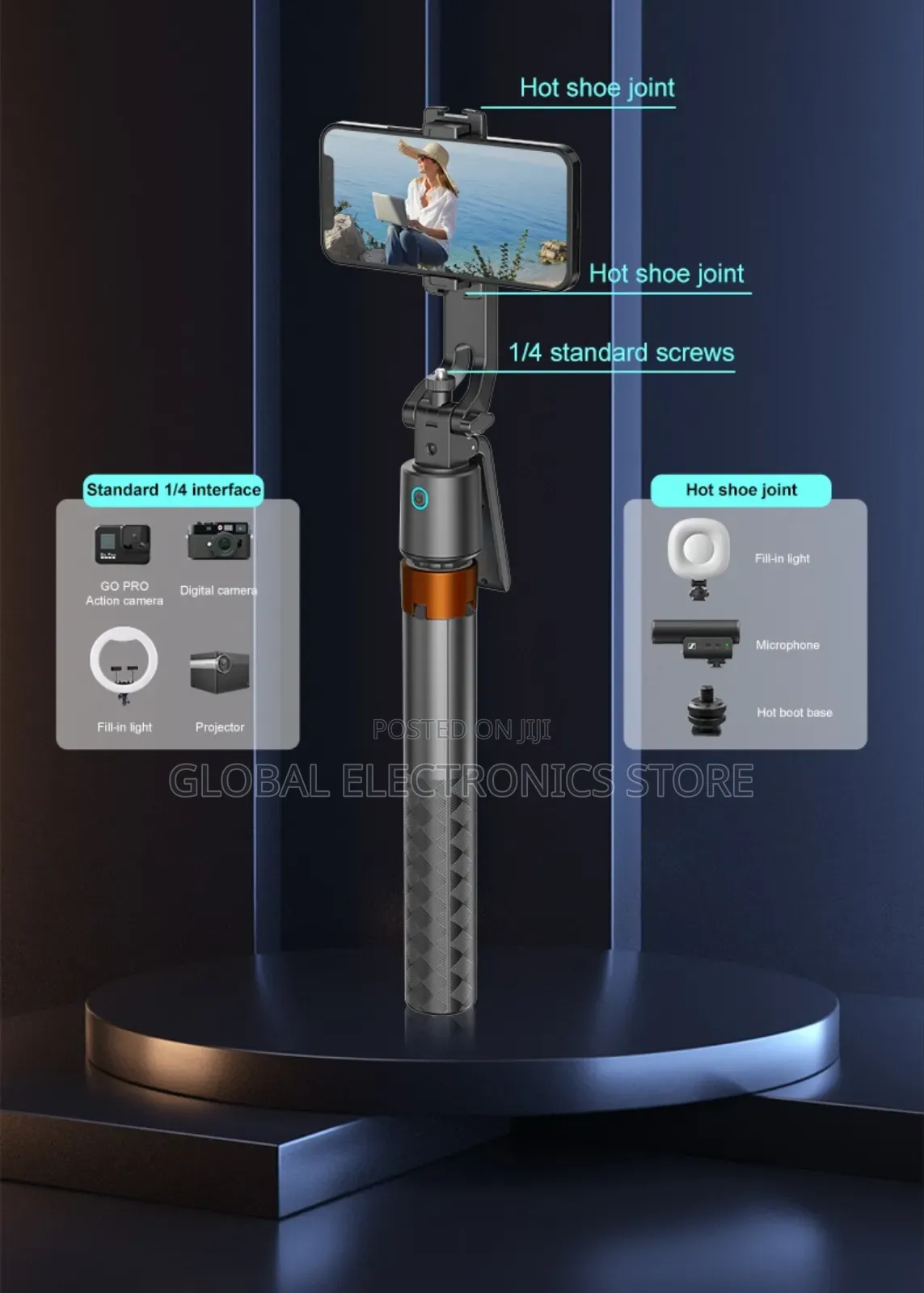 Q13 Intelligent Ai Face-Tracking 1.8m Extendable Selfie Stick/Tripod in ...