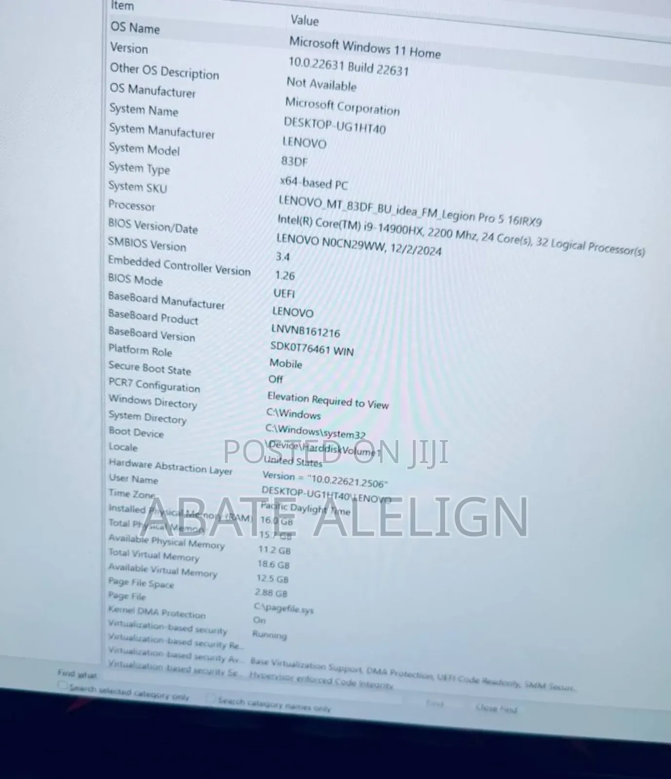 New Laptop Lenovo Legion 5 16GB Intel Core I9 SSD 1T in Yeka - Laptops ...