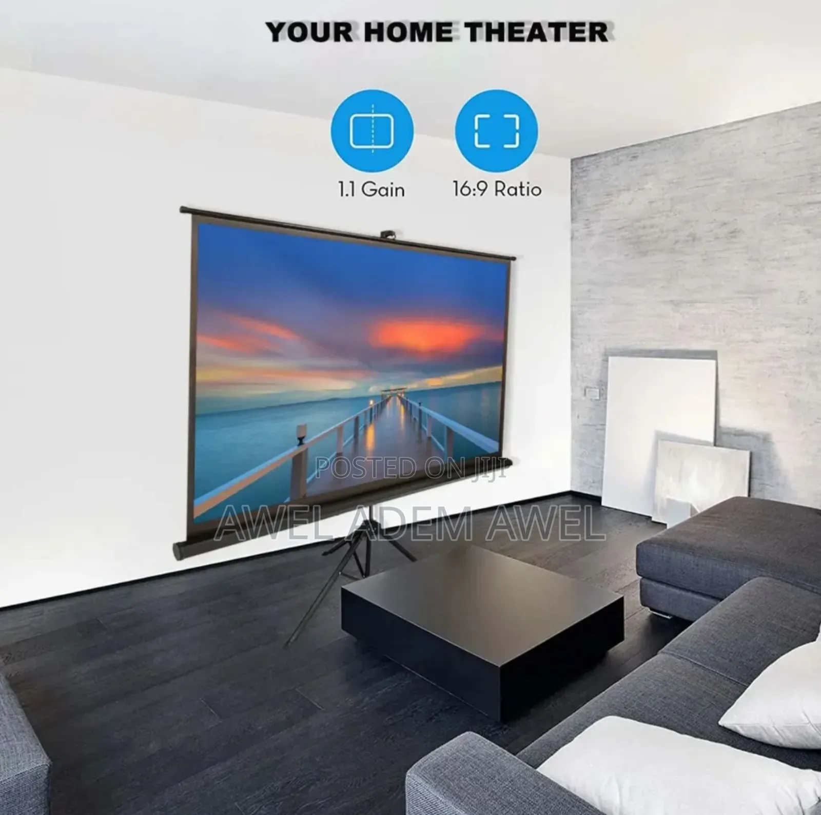 Projector Screen With Tripod Stand in Arada - TV & DVD Equipment, Meron ...