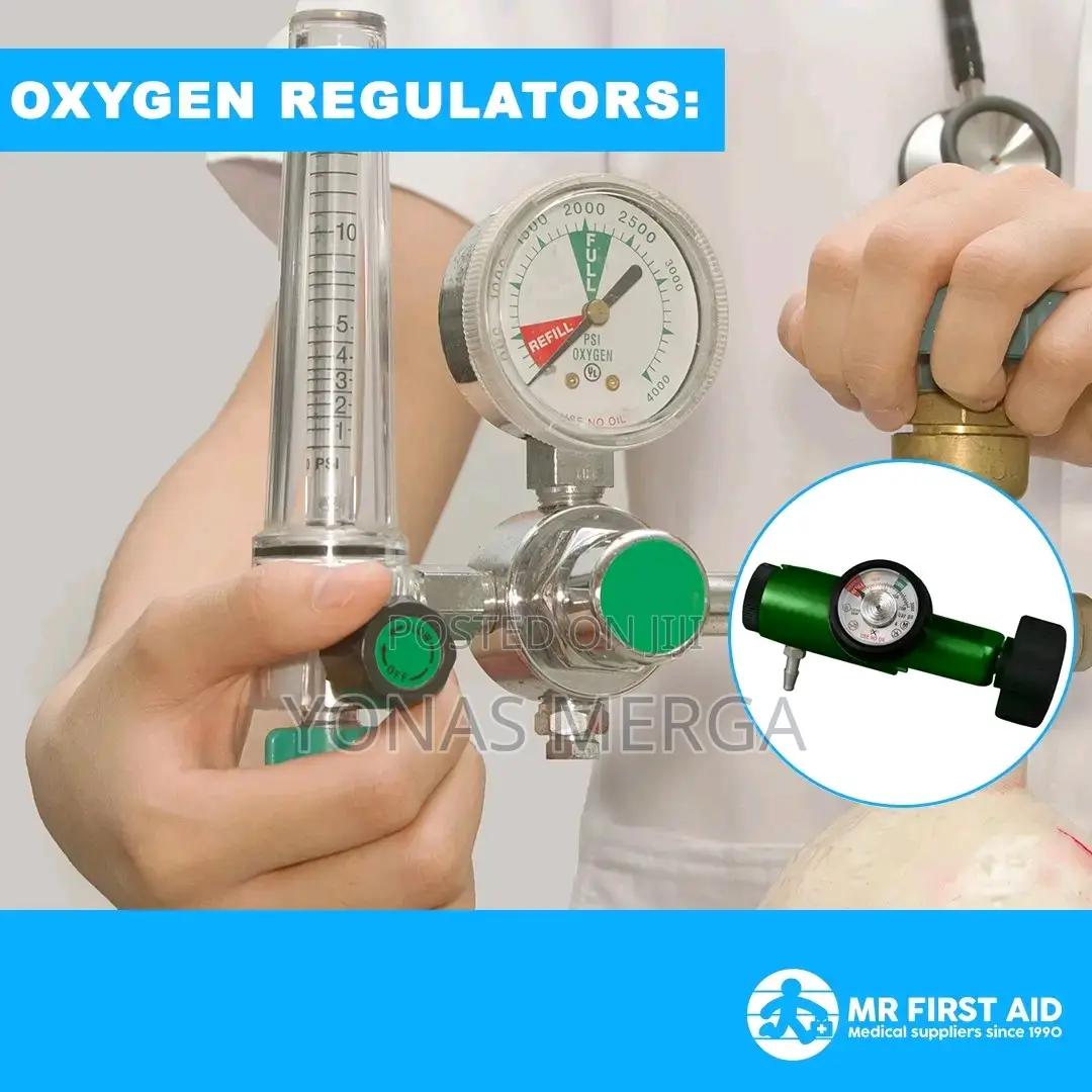 Oxygen Inhaler Pressure Reducer Regulator Flow Meter Gauge External in ...