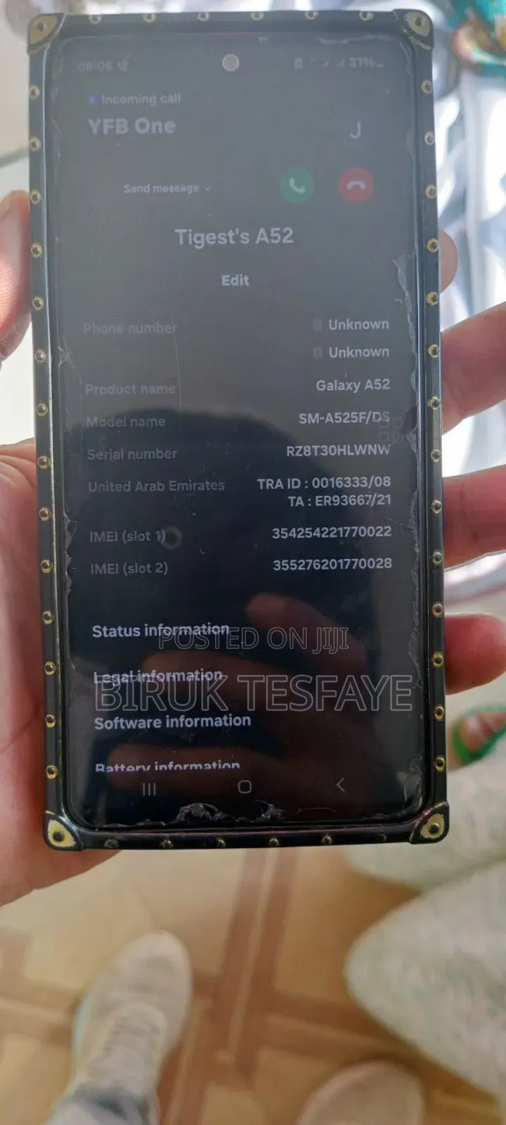 Samsung Galaxy A52 128 GB Black in Akaky Kaliti - Mobile Phones, Biruk ...