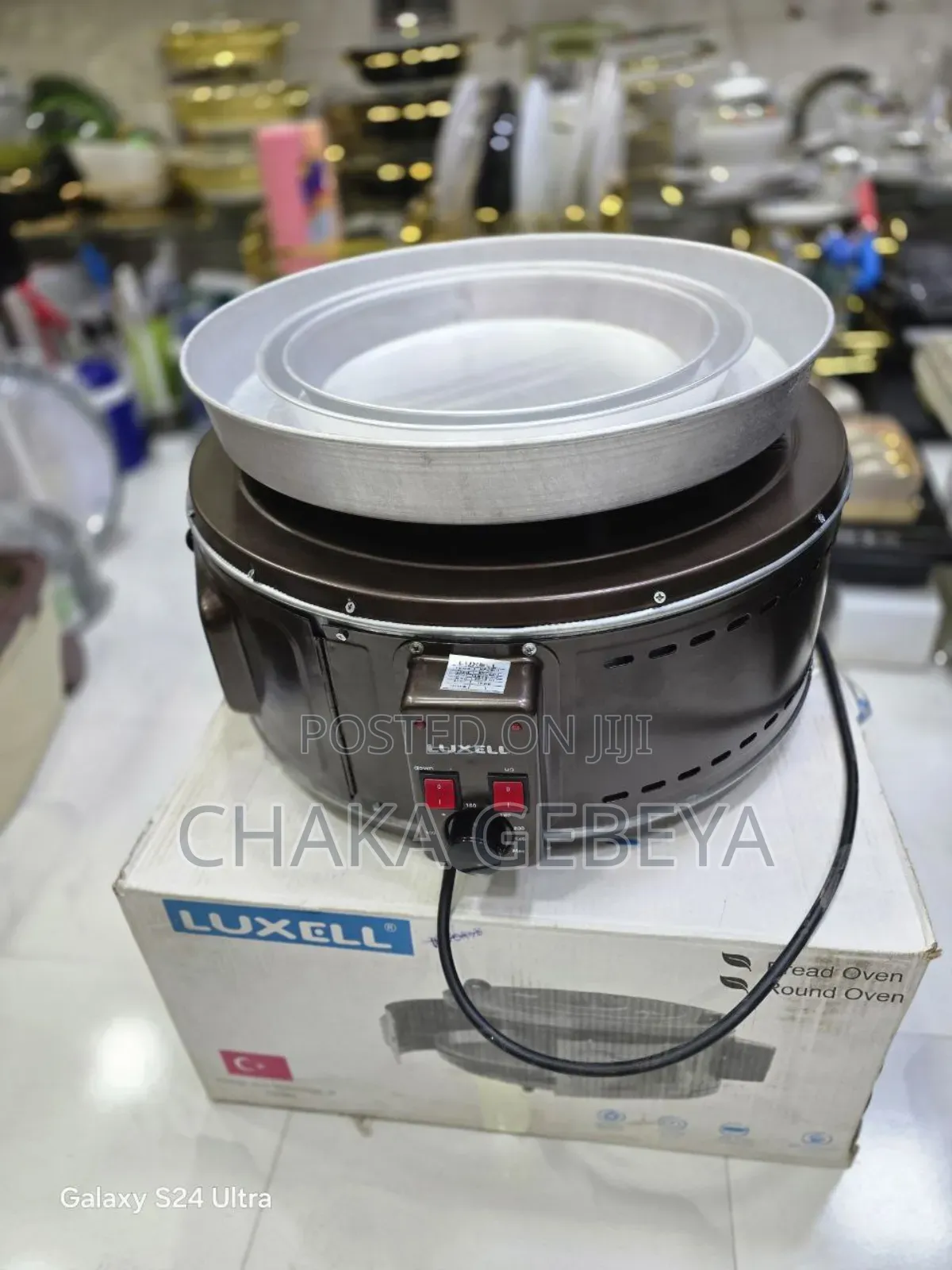 Luxel Round Electric Oven 1200w With Glass Lid - , 3 Round Pans in ...