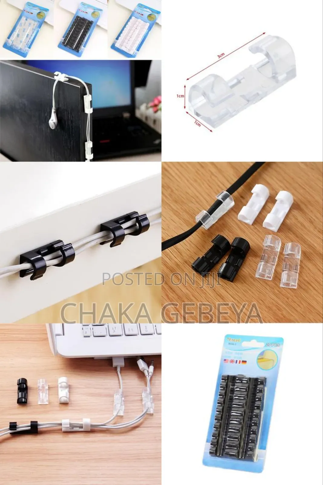 16-Pack Adhesive Cable Clips | Organize Wires Without Damaging Walls in ...