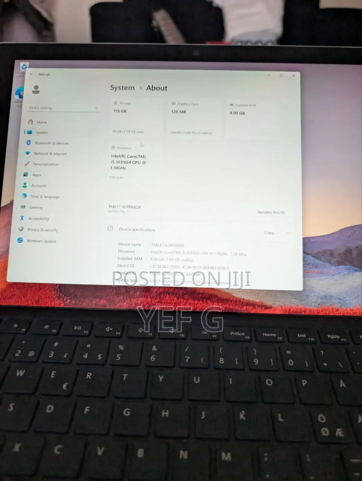 Laptop Microsoft Surface Pro 7 8GB Intel Core I5 SSD 128GB in Akaky Kaliti - Laptops & Computers ...