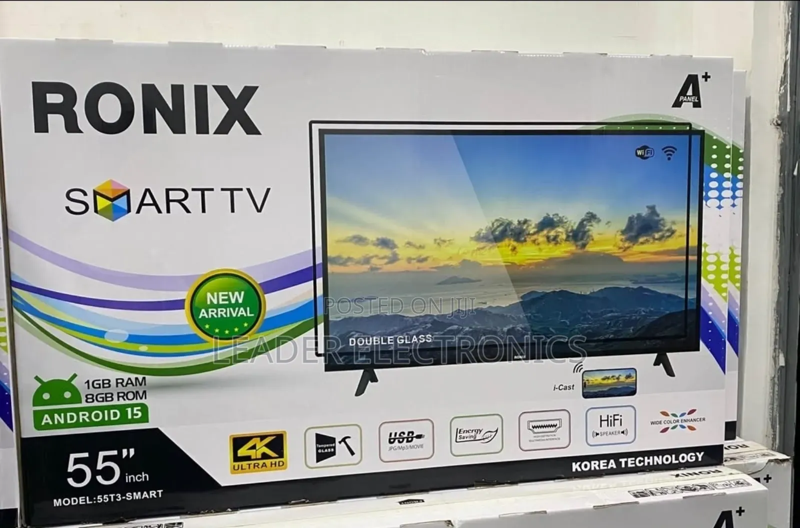 Ronix Tv 55" Smart Android Tv New Arrival Double Glass Tv for sale ...