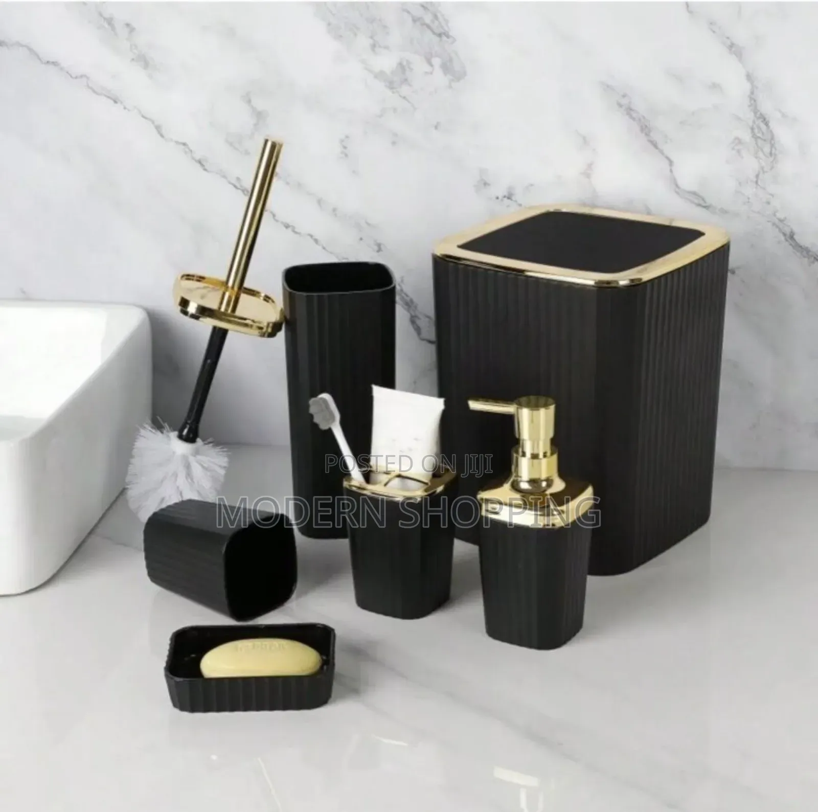 Versatile Black 6-Piece Bathroom Essentials Set in Bole - Home Accessories, Modern Shopping ...