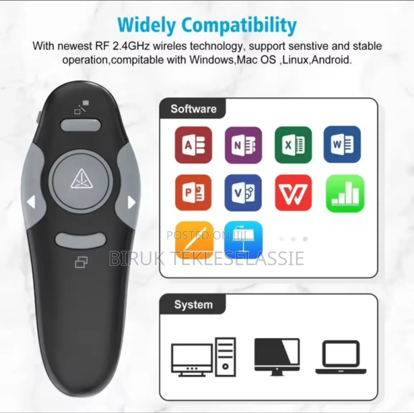 Mini Portable Wireless Presenter Pointer Laser Presentation Remote in ...