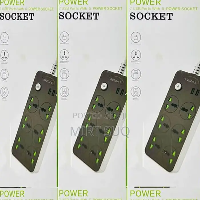 Ruggas Divider 6 Socket 2 Usb Charging Port (ሩጋስ ኤሌክትሪክ ማከፋፈያ) in ...