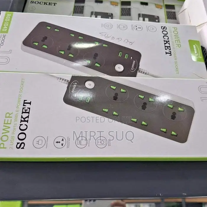 Ruggas Divider 6 Socket 2 Usb Charging Port (ሩጋስ ኤሌክትሪክ ማከፋፈያ) for sale ...